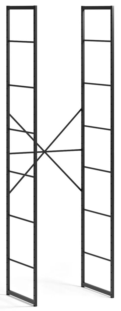 Otevřený šatní základní regál, 600 x 460 x 2020 mm, černá