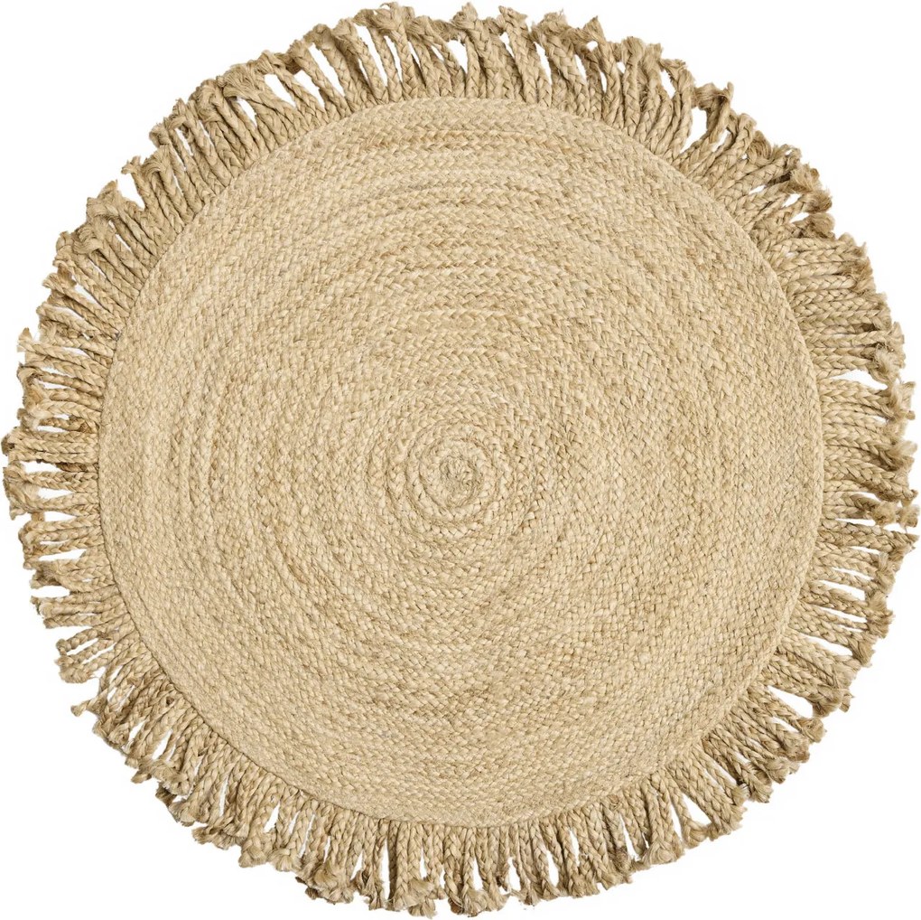 Diamond Carpets India, Ručně vázaný kusový koberec Jula J 34 Natural kruh, 120x120 (průměr) kruh, béžová, chodba / předsíň
