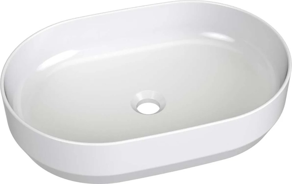 Ravak Zeta Slim - Umyvadlo, 55x37 cm, bez přepadu, bez otvoru pro baterii, bílá XJX01155007