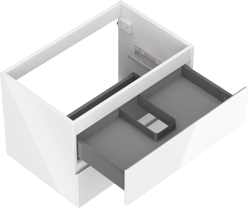 Mexen Orio, koupelnová skříňka 70 cm, 2 zásuvky, bílá lesklá, 91A10-07047-2-BFF00
