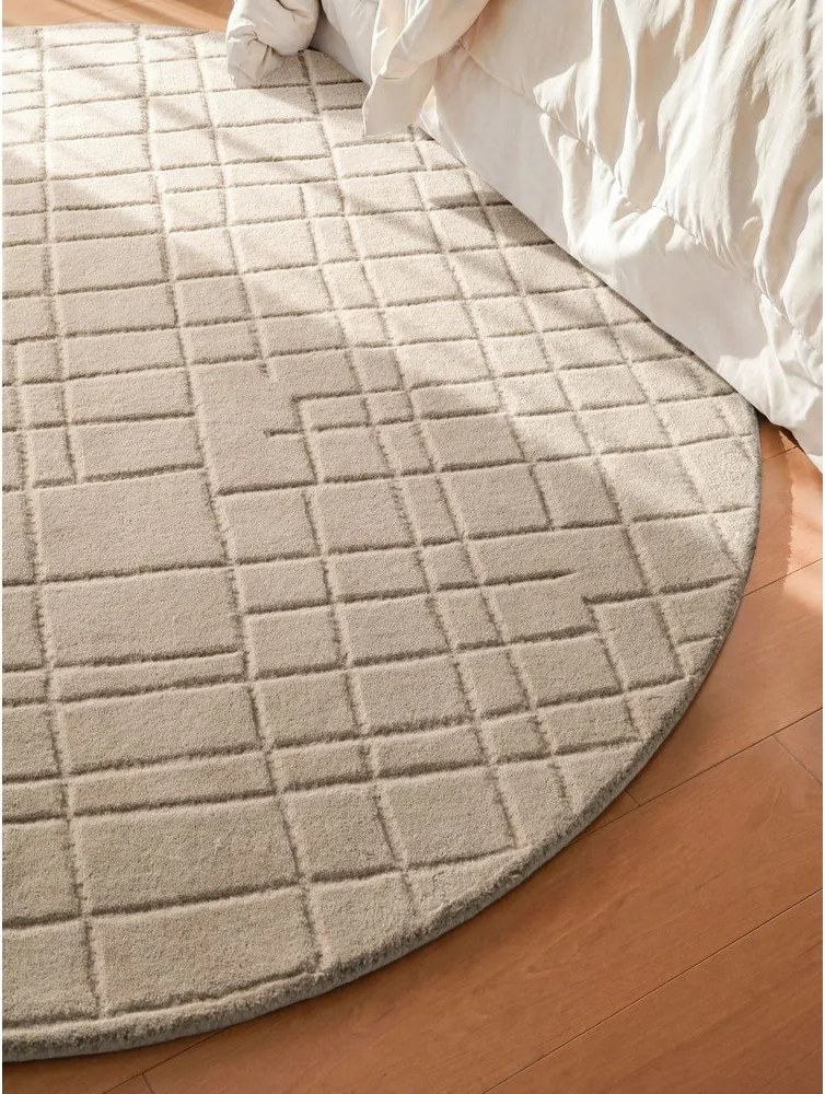 Béžový vlněný kulatý koberec ø 160 cm Kenso – Villeroy&Boch