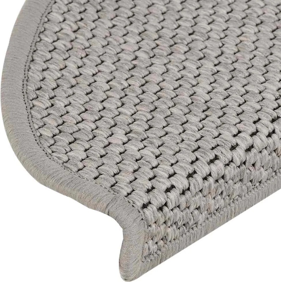Samolepicí rohože na schody Sisal-Look 30 ks 65x21x4cm Stříbrná 3365871