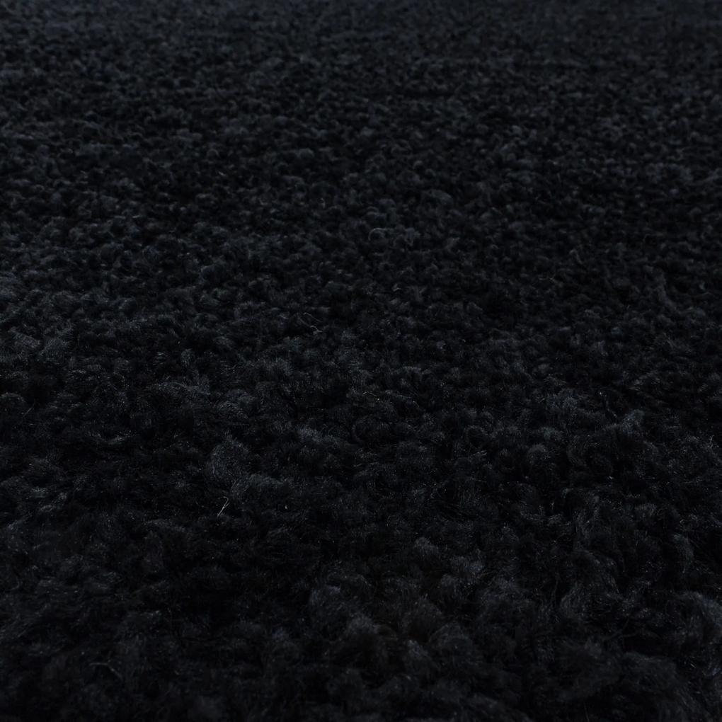 Ayyildiz koberce Kusový koberec Sydney Shaggy 3000 black kruh - 200x200 (průměr) kruh cm