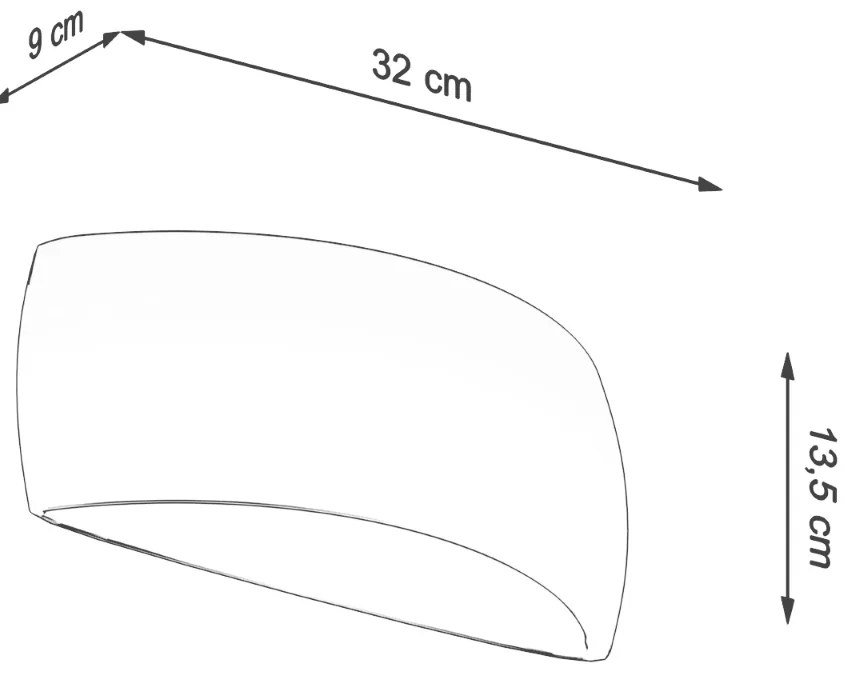 Nástěnné svítidlo Pontius, 1x bílé keramické stínítko, b