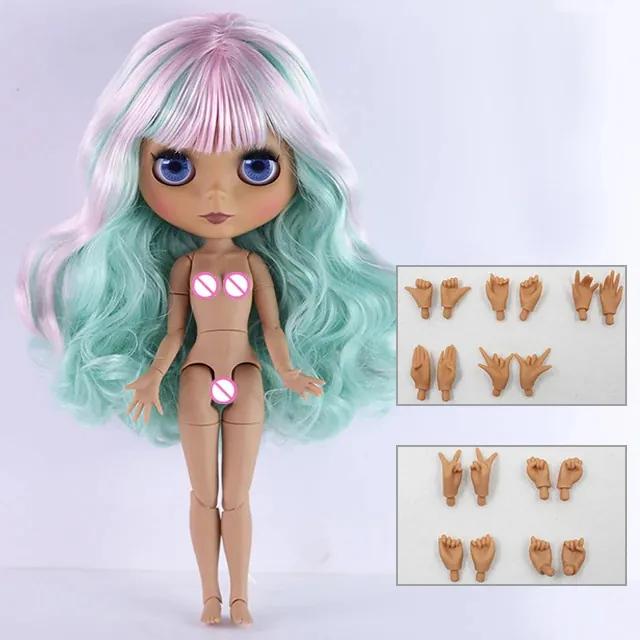 Panenka s flexibilnímy klouby a pohyblivýma očima a s moderním účesem (30 cm) Barva: nude doll with hands