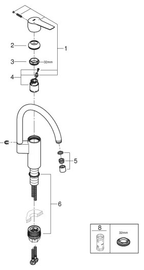 GROHE 30469000 - Dřezová baterie START vysoká výpusť lesklý chrom