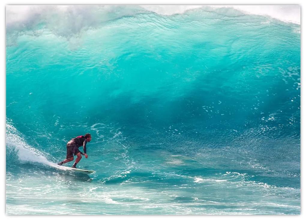 Obraz surfaře ve vlnách (70x50 cm)