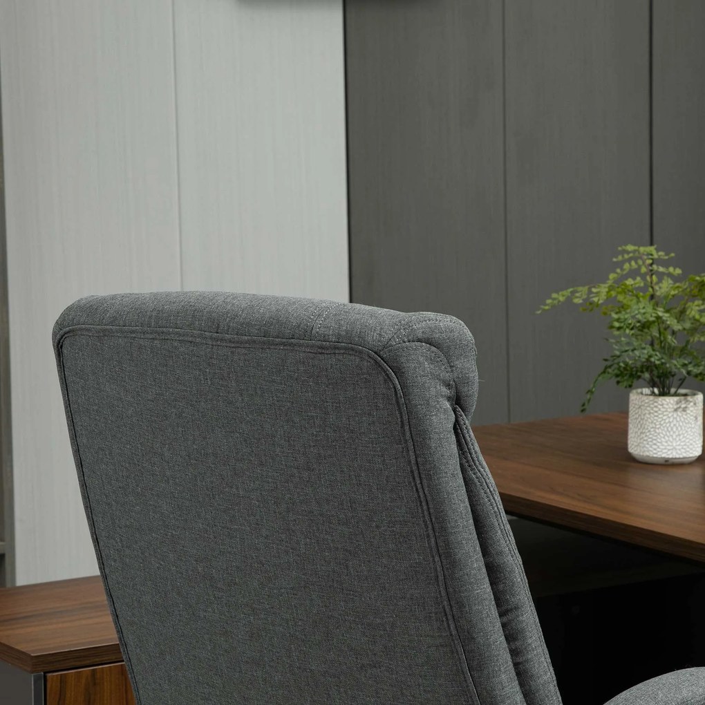 Ergonomická výškově nastavitelná kancelářská židle Vinsetto s funkcí houpání v šedé barvě pro kancelář a domácí kancelář
