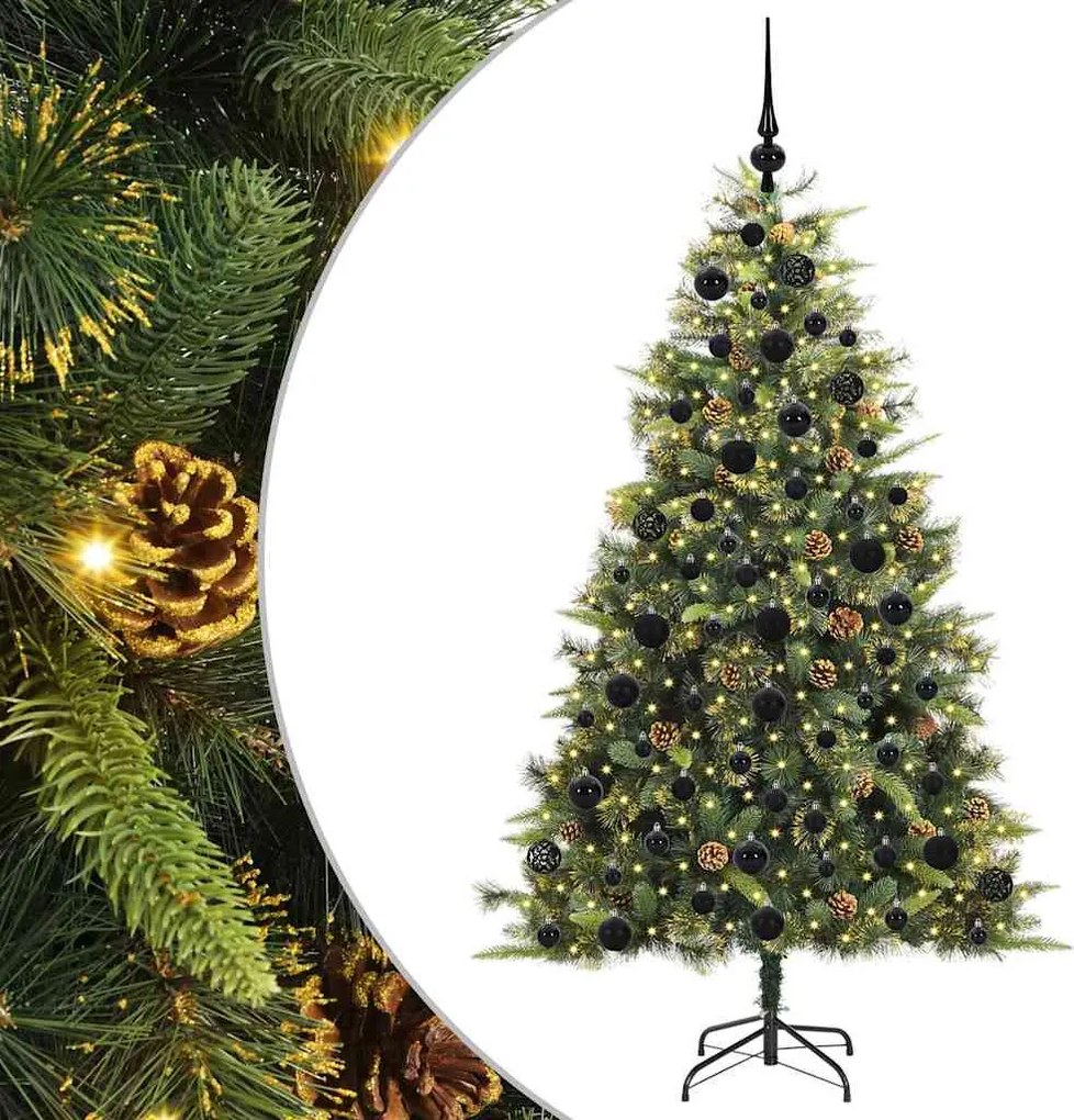 Umělý sklopný vánoční stromeček s kužely Zelená 180 cm 3395090