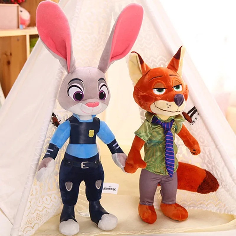 Plyšové postavy Nick Wild a Judy Hopkavá z pohádky Zootropolis Varianta: Set 2 ks Nick a Judy, Velikost: 40 cm