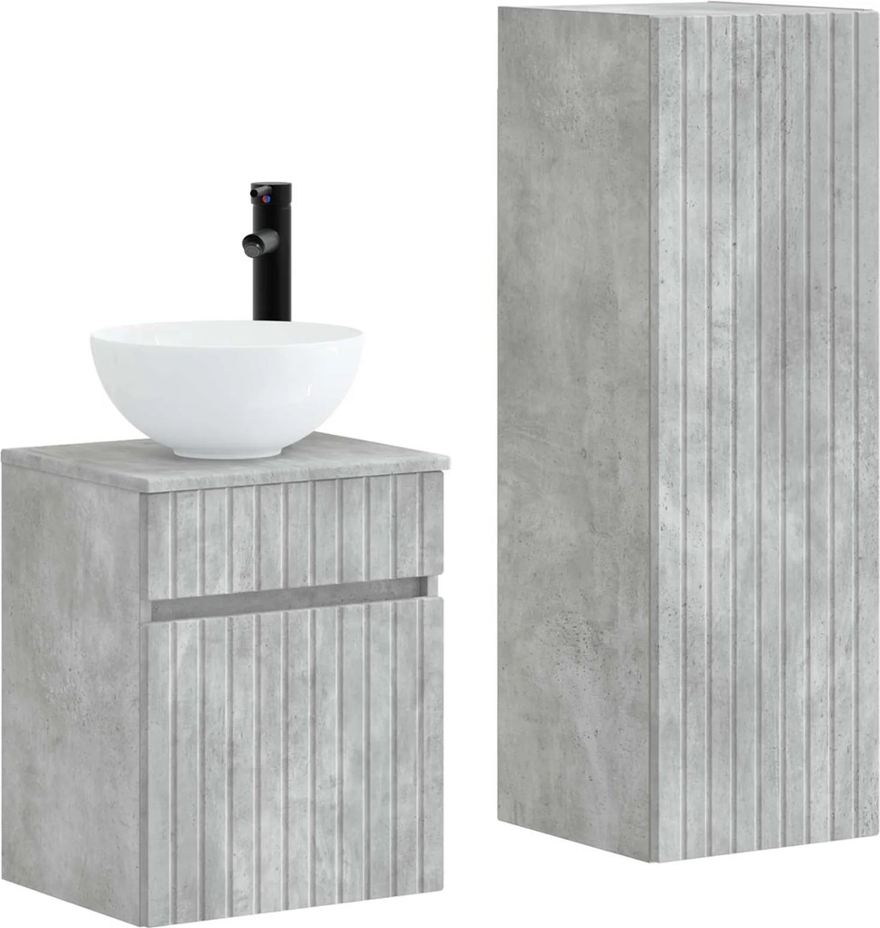Sada koupelnového nábytku 2 ks Betonově šedá 33 x 34,5 x 100 cm 3406136