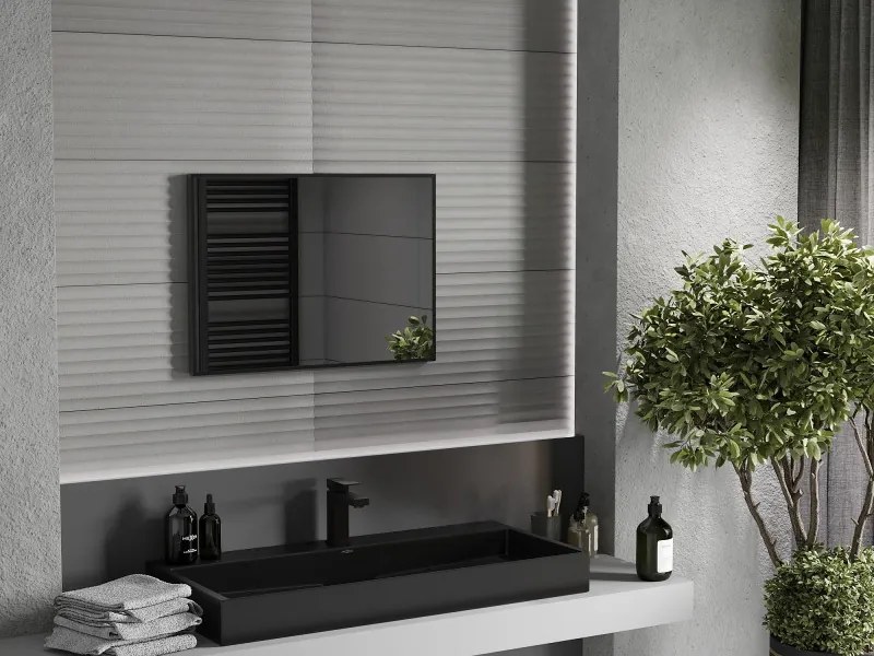 Mexen Loft koupelnové zrcadlo obdélníkové 70 x 50 cm, černý rám - 9852-070-050-000-70