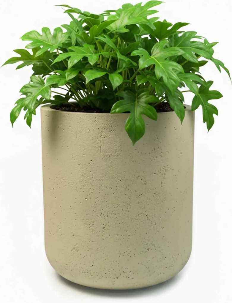 Kulatý květináč CHICO, sklolaminát, průměr 50 x výška 60 cm, krémový