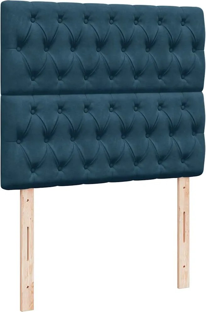 Box spring postel s matrací modrá 120 x 200 cm samet 3293192