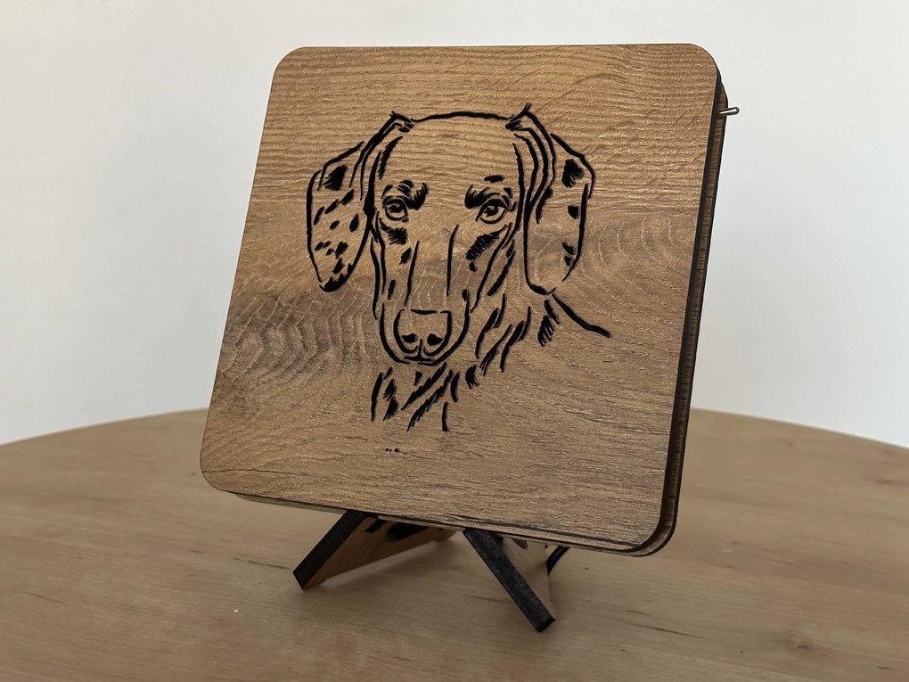 Li-Go "Jezevčík krátkosrstý" lampa 19x19 cm provedení povrchu: dub