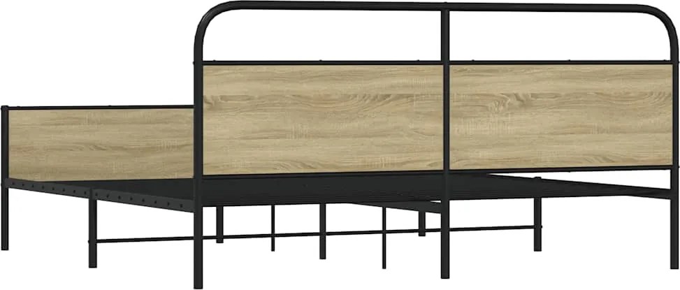 Kovový rám postele bez matrace dub sonoma 183 x 213 cm 3318696