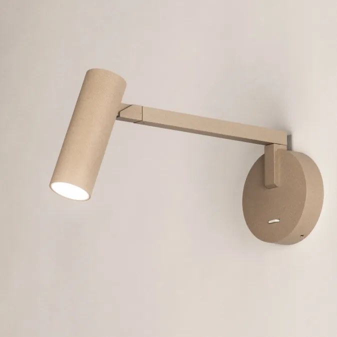 Nástěnné designové svítidlo s ramenem a vypínačem Conno Dark Taupe