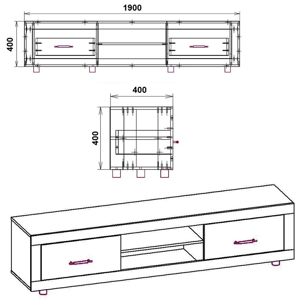 Vomaks TV stolek MG-1 TV buk