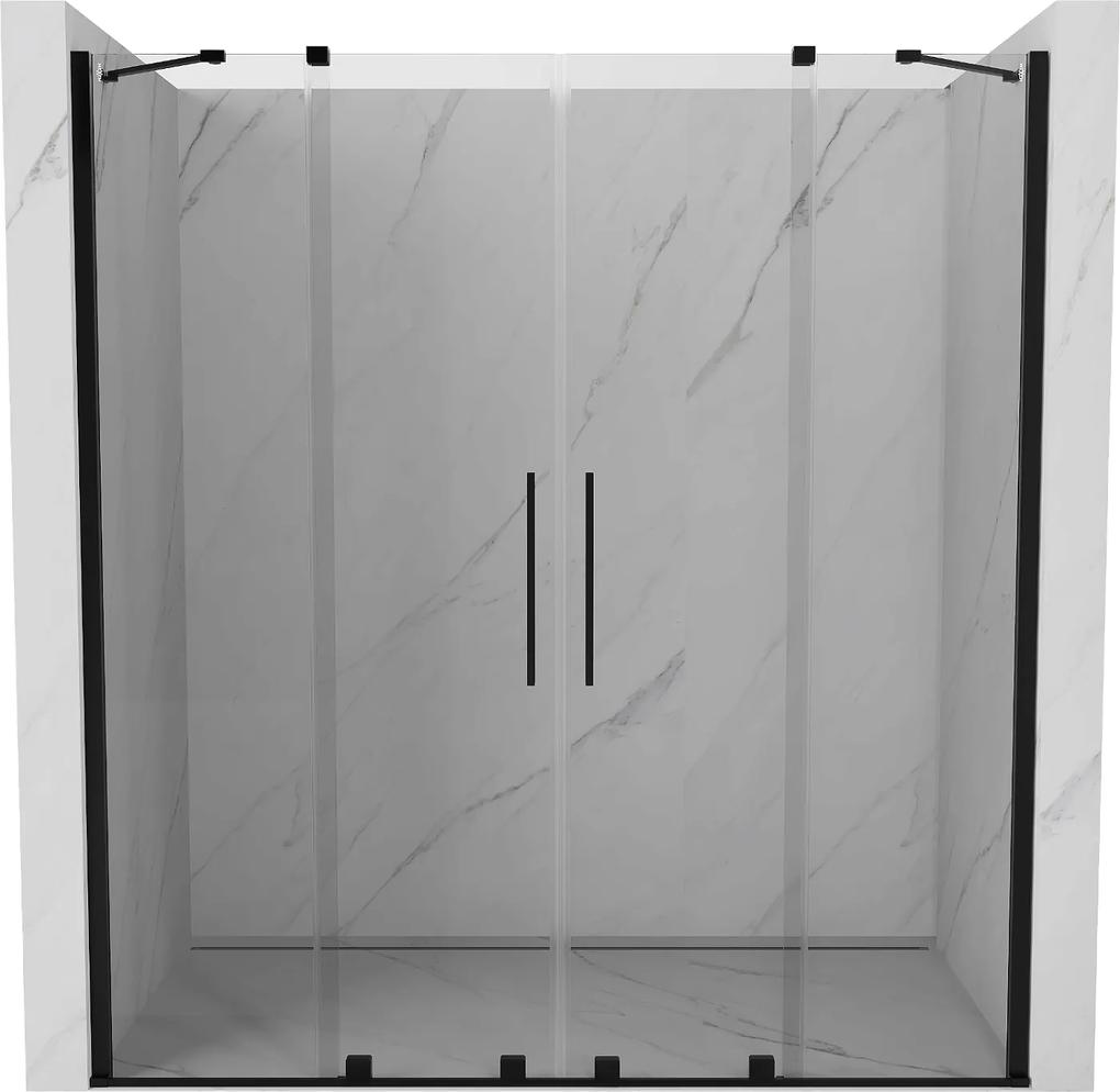 Mexen Velar Duo, posuvné dveře do otvoru 180x200 cm, 8mm čiré sklo, černá matná, 871-180-000-02-70
