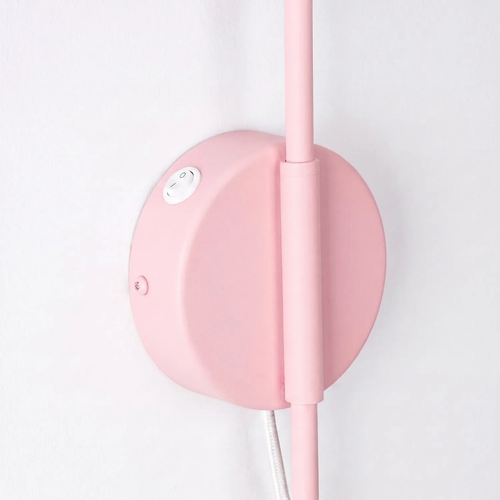 Sollux Lighting Nástěnné svítidlo NOX 1 růžové s vypínačem