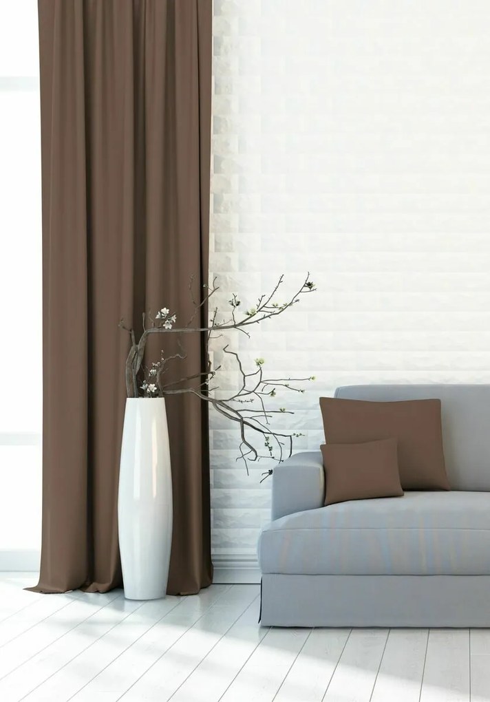 DekorTextil Dekorační látka nebo závěs Blackout - hnědý ROZMĚR: hotový závěs (v x š): 240 x 138 cm - 1 ks