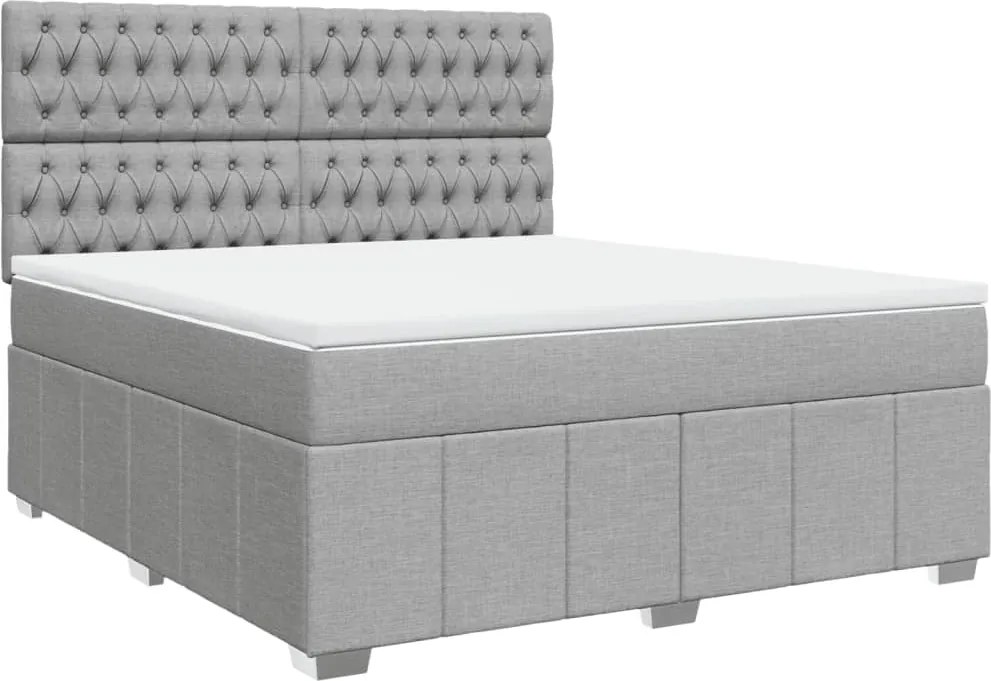 Box spring postel s matrací světle šedá 180 x 200 cm textil 3294054