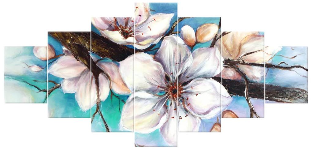 Gario Ručně malovaný obraz Pupeny višně - 7 dílný Rozměry: 210 x 100 cm