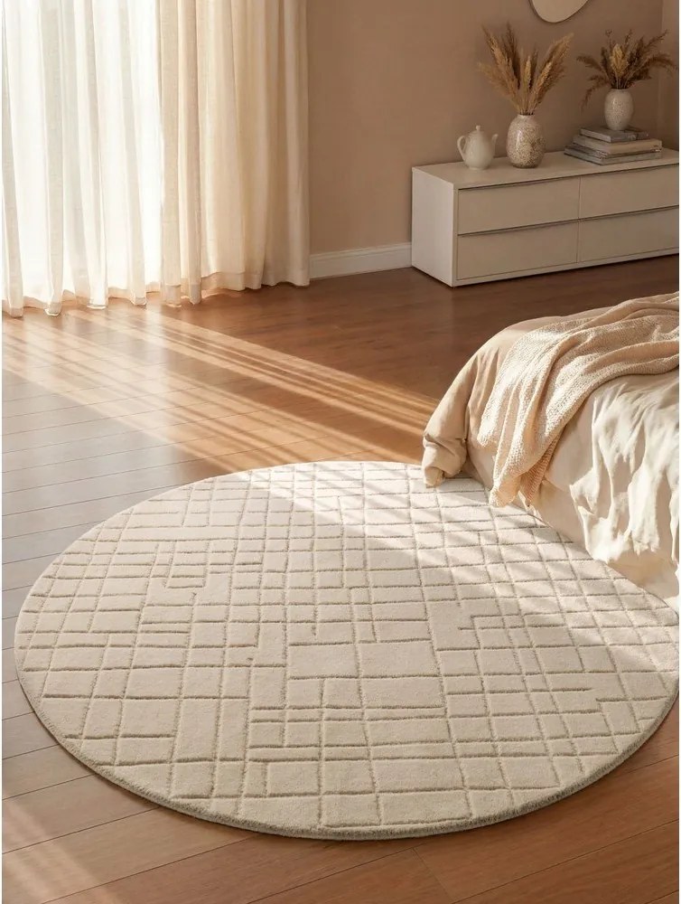 Béžový vlněný kulatý koberec ø 160 cm Kenso – Villeroy&Boch