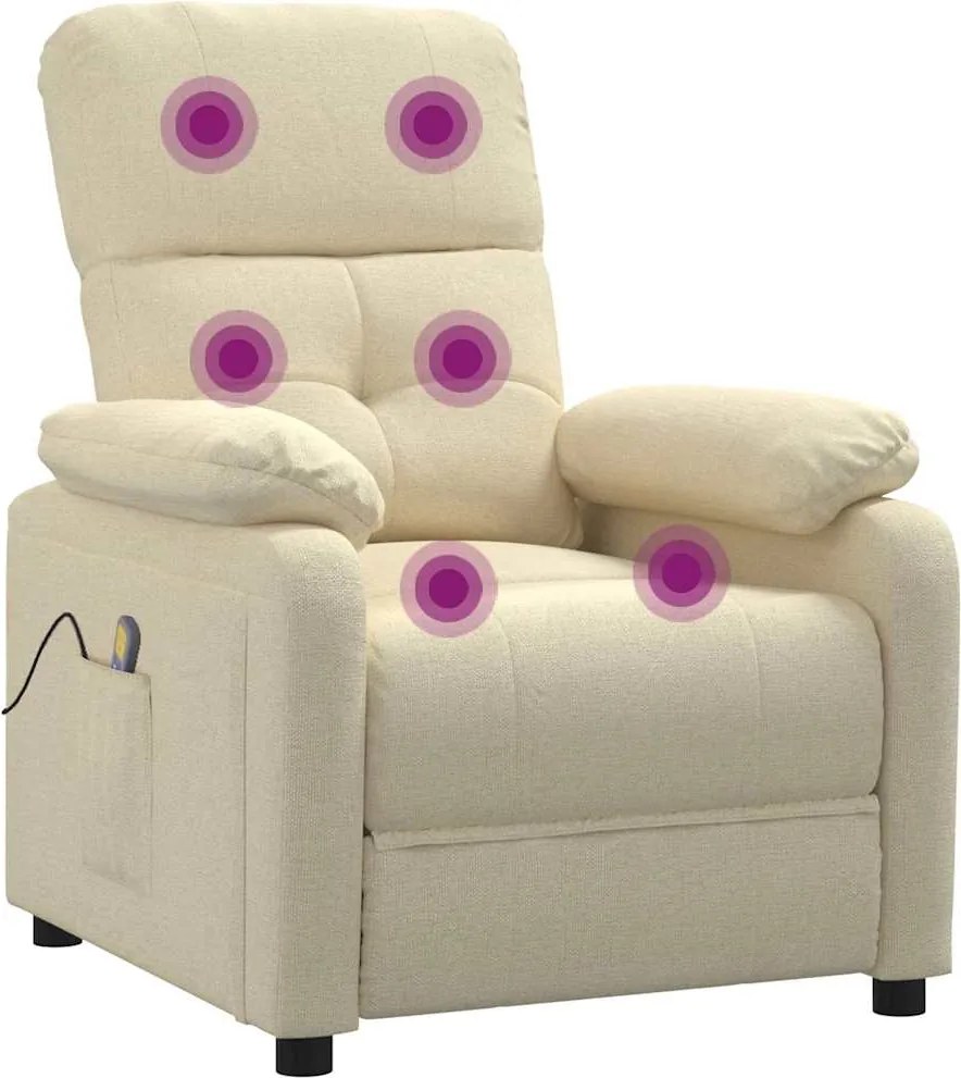 Masážní křeslo krémové textil 289681