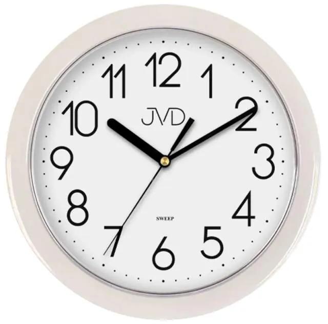 JVD Bílé nástěnné netikající tiché hodiny JVD sweep HP612.1