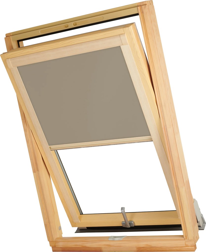 Dekodum Termoizolační roleta na střešní okno typu VELUX SK06/S06/606 Barva látky: Pearl Silver, Barva profilu: Borovice