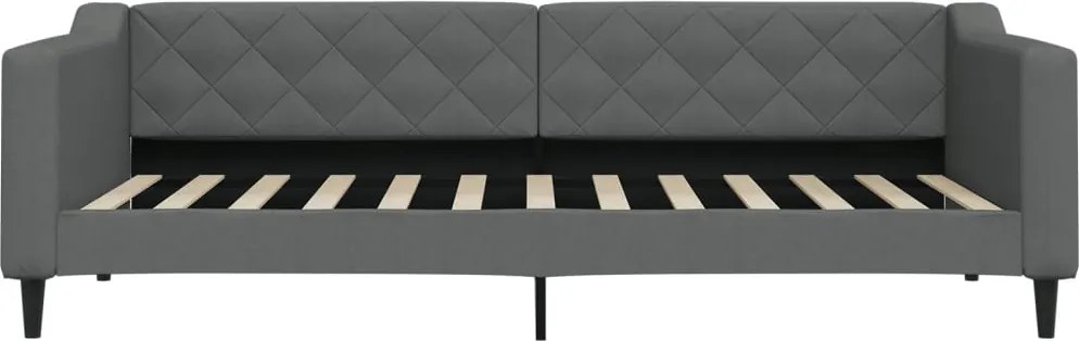 Válenda s přistýlkou a zásuvkami tmavě šedá 90 x 200 cm textil 3197463