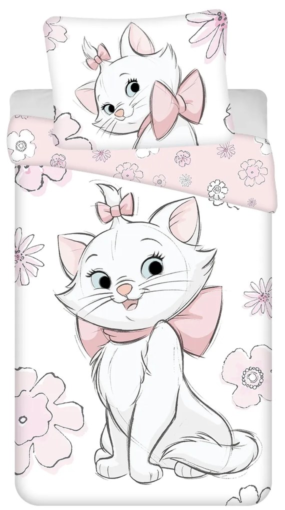 Jerry Fabrics Povlečení Marie Cat Flowers 03 140x200, 70x90 cm