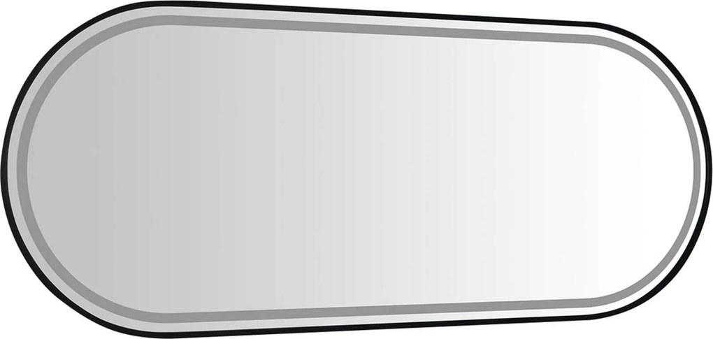 Sapho - Zrcadlo Kaira s LED osvětlením, 120x50 cm, matná černá KA500