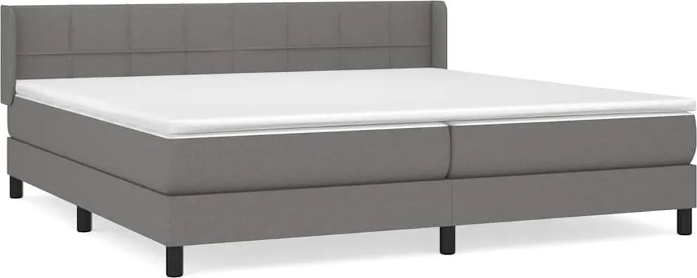 Box spring postel s matrací tmavě šedá 200x200 cm textil 3129738
