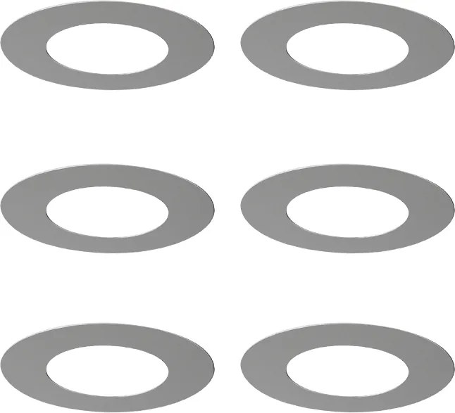 Sada 6 krycích kroužků z nerezové oceli pro vestavná bodová svítidla 7,5 - 13 cm - Spacer