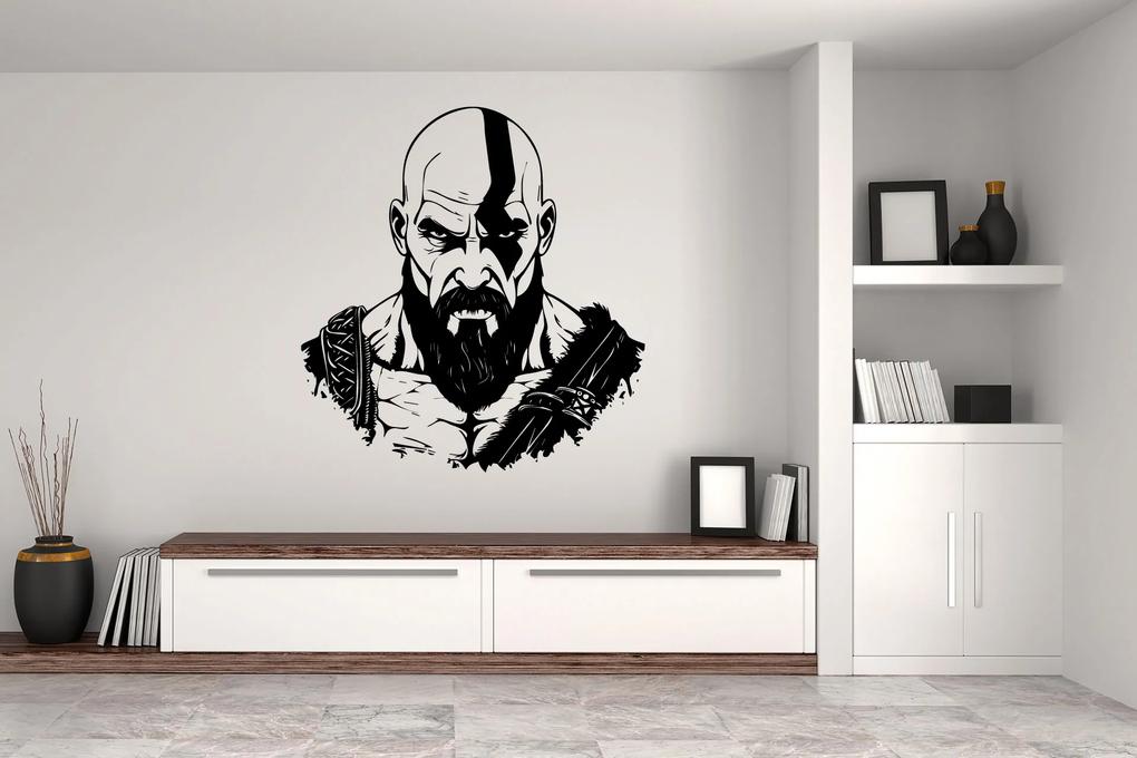 Lepy.cz Samolepka na zeď God of War - Kratos Velikost (šířka x výška): 50x53cm, Barevná varianta: Karafiátová růžová