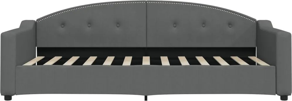 Válenda s přistýlkou a zásuvkami tmavě šedá 90 x 200 cm textil 3197567