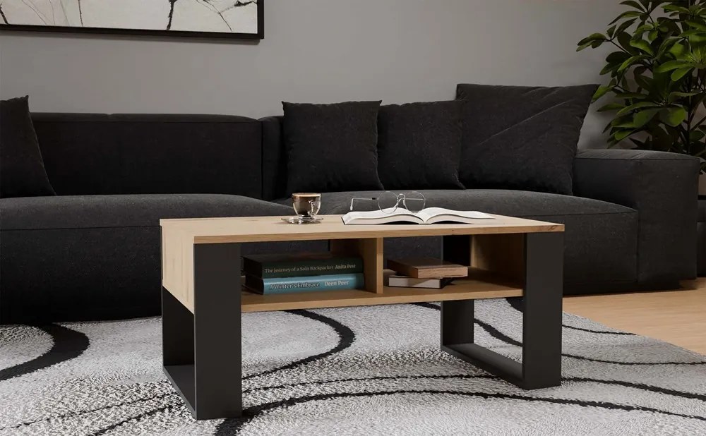 Konferenční stolek MODERN 2P dub artisan/antracit