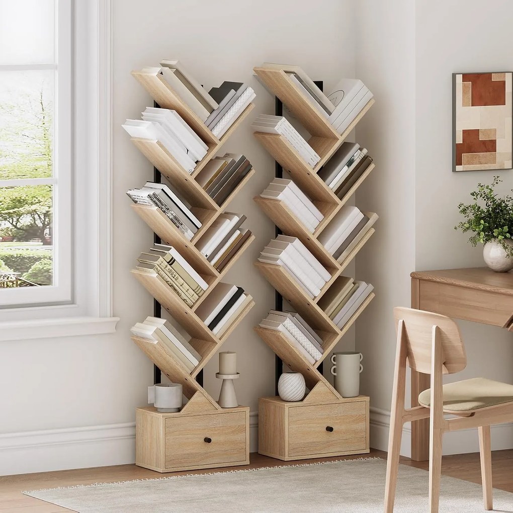 Designová knihovna Marelo 135 cm hnědá/černá
