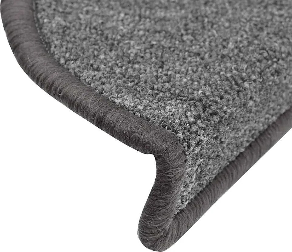 Schodové rohože 20 ks 56 x 17 x 3 cm tmavě šedé, půlkulaté 3365782