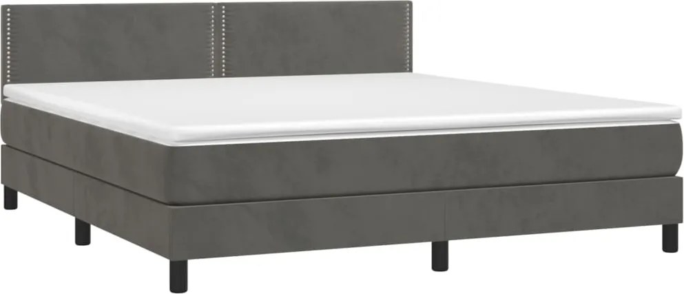 Box spring postel s matrací tmavě šedá 180x200 cm samet 3141258