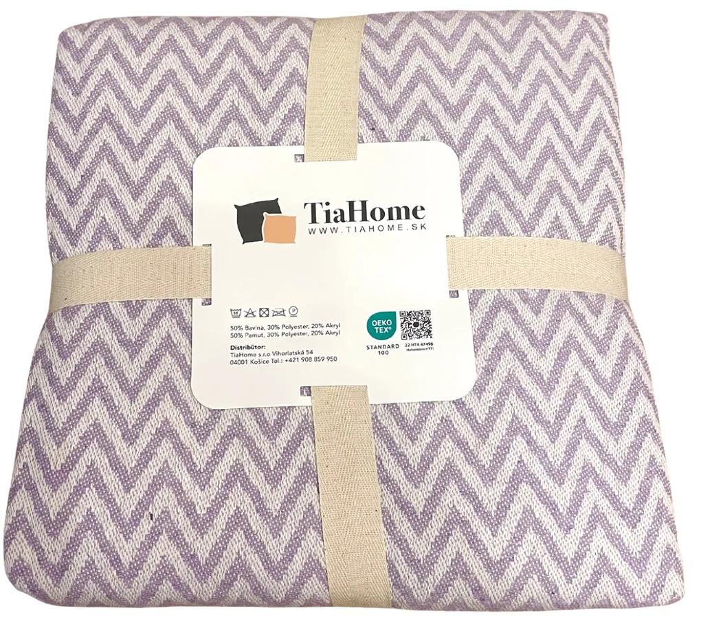 Tkaná bavlněná deka exclusive Lara fialová 150x200cm TiaHome