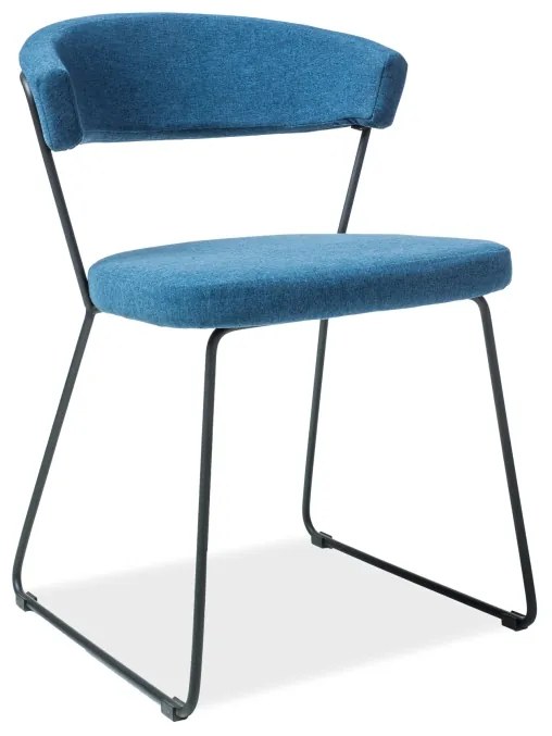 MAXIVA Jídelní židle - HELIX, kovové nohy, modrá tap.82 (BAZAR) Čalounění: modrá (tap.82)