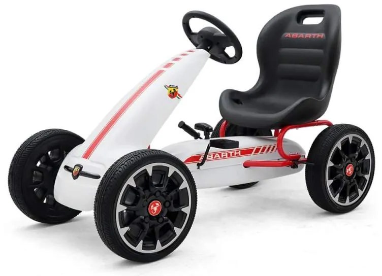 Dětská šlapací motokára Go-kart Milly Mally Abarth bílá
