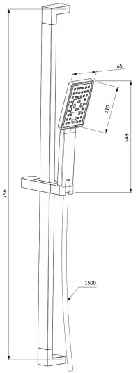 OMNIRES JIMJIM-SBL - Sprchová sada JIMJIM matná černá