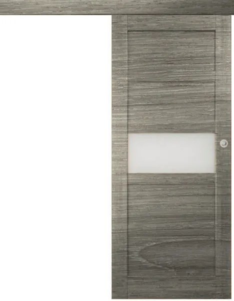 posuvné interiérové dveře na stěnu vasco doors BRAGA model A Průchozí rozměr: 70 x 197 cm, Orientace dveří: Levé dveře, Dekor: Dub riviera