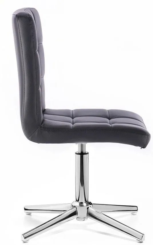 LuxuryForm DESIGN Otočná židle TOLEDO na stříbrném kříži - černá