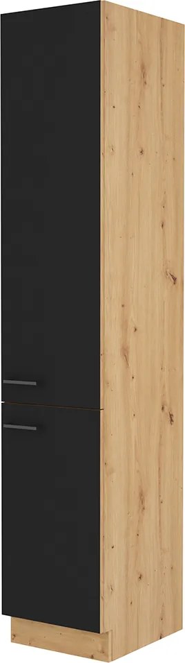 MODENA | vysoká skříňka 40 DK-210 2F potravinová s policemi | 40 cm | artisan/černá