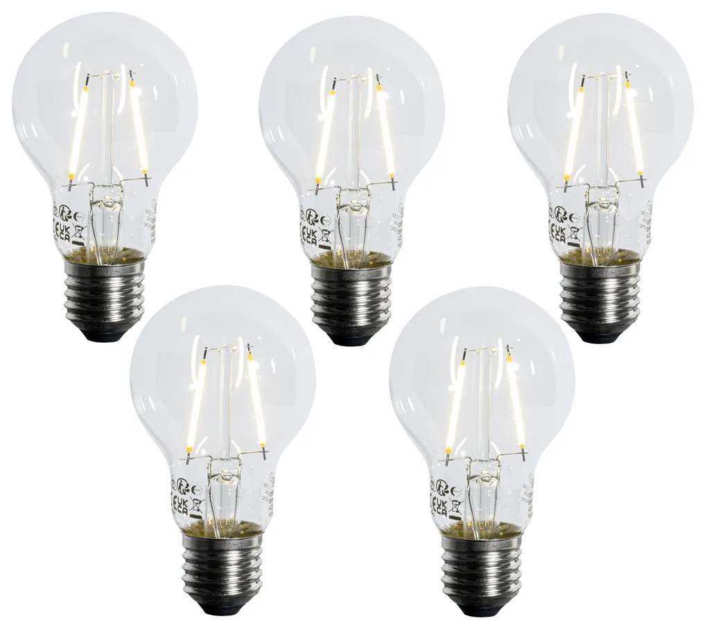 Sada 5 LED žárovek E27 A60 se senzorem soumraku 2,5W 250 lm 2700K